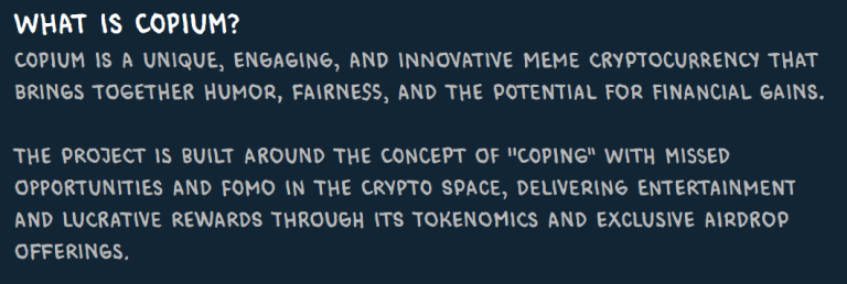 New Cryptocurrency Copium Launches on Uniswap - Next Wojak?