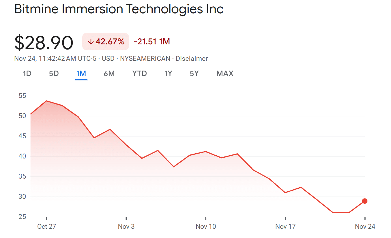 Tom Lee's BitMine Buys $82 Million ETH, Shares Soar 11%
